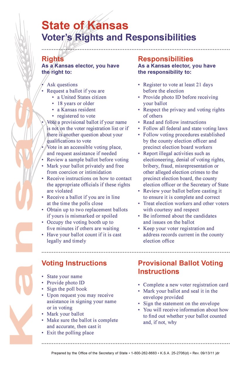 Voter's Rights and Responsibilities | Sedgwick County, Kansas